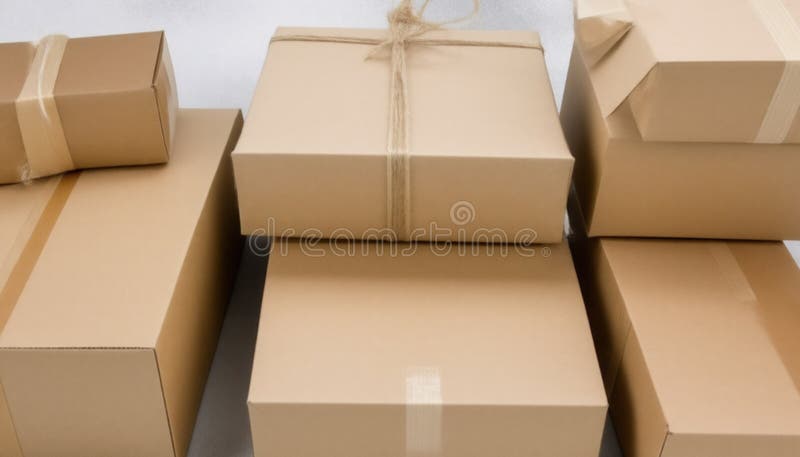 A Variety of Cardboard Boxes Ready for Shipping and Storage Stock Image ...