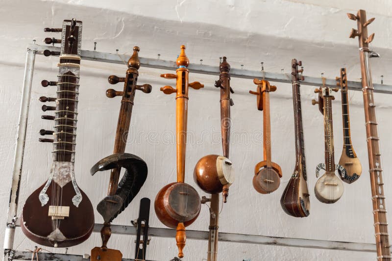 A Variety of Central Asian Stringed Musical Instruments Stock Photo ...