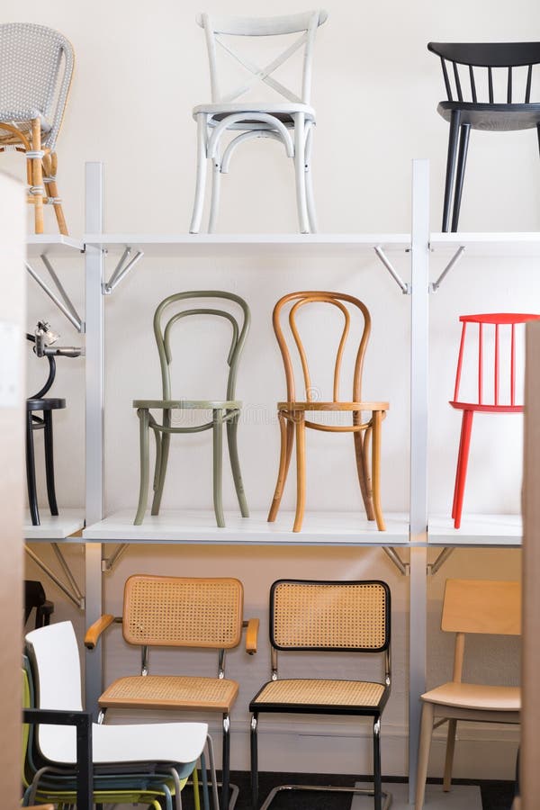 Variety of chairs in store stock image. Image of variety - 225832893