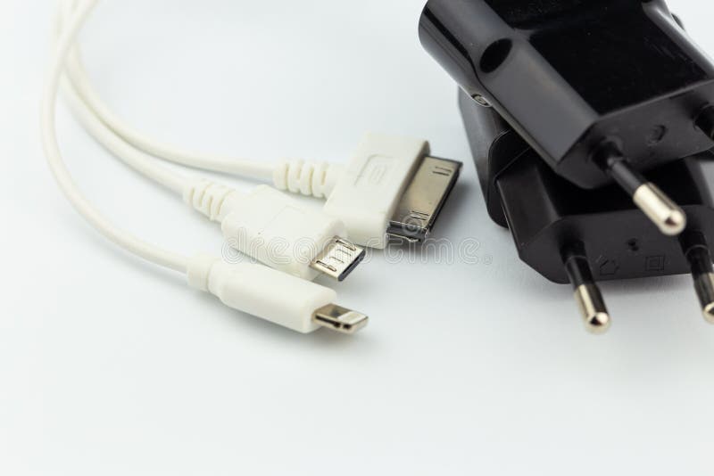 Set of Different Charging Cables Stock Photo - Image of universal ...