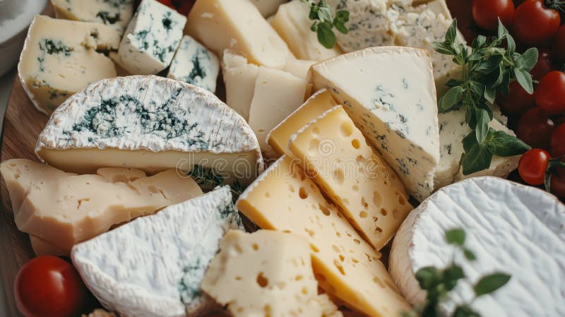 A Variety of Cheeses Arranged on a Platter, Perfect for a Gathering or ...