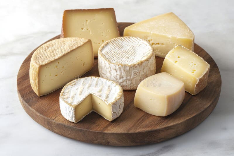 Variety of Cheeses on Wooden Board. Cheese Assortment Stock Image ...