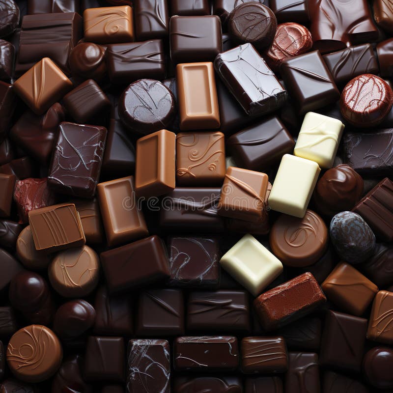 A Variety of Chocolates in Different Shapes and Made from Different ...