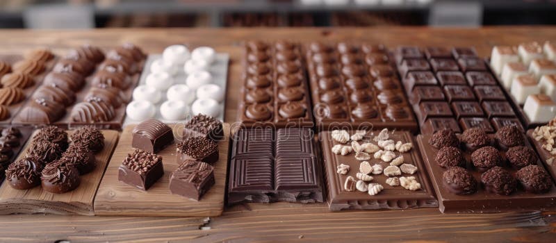 Assorted Chocolate Varieties on Table Stock Photo - Image of varieties ...