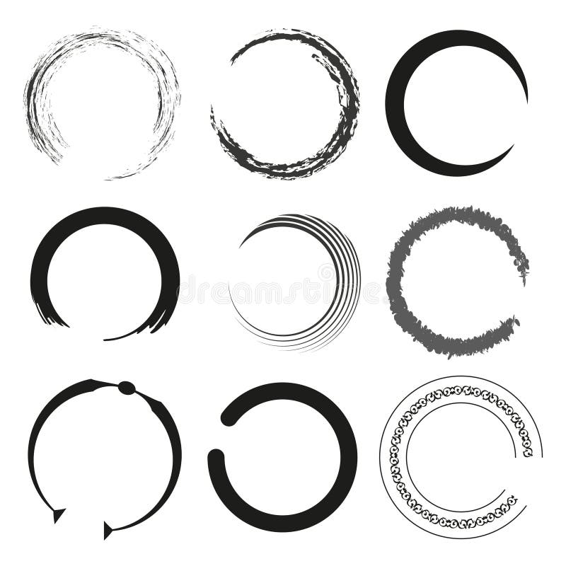 Variety of Circle Icons. Grunge and Smooth Edges. Design Element ...