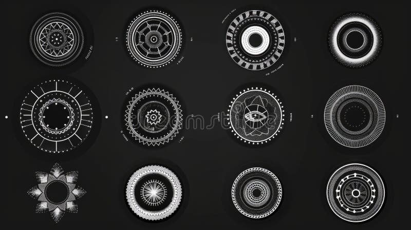 A Variety of Circular Objects on a Dark Background. Perfect for Graphic ...