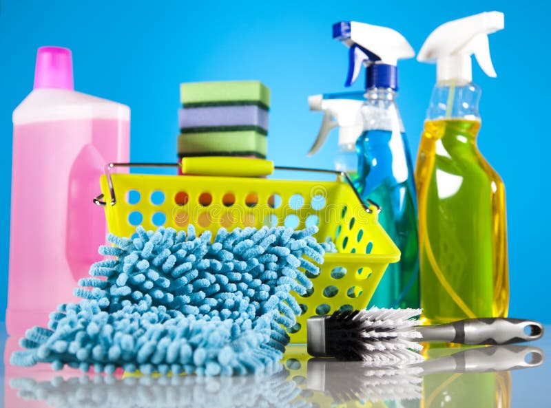 Variety of Cleaning Products Stock Image - Image of group, disinfectant ...