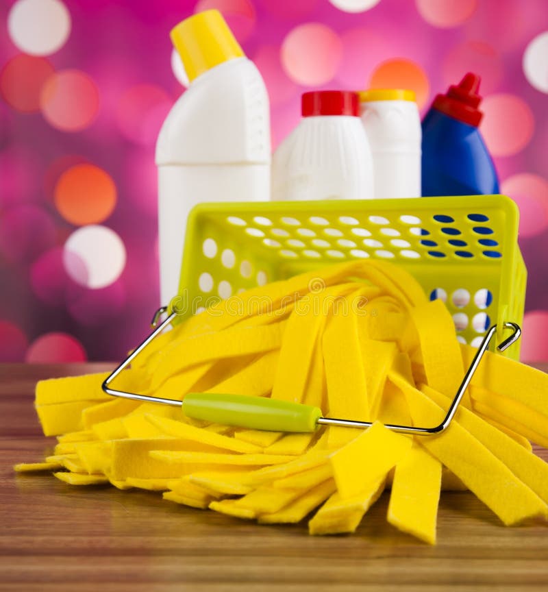 Variety of Cleaning Products,home Work Stock Image - Image of bucket ...