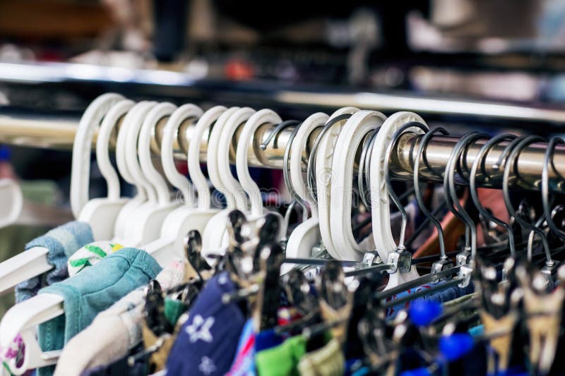 Variety Clothes Currently Hanging Rack Store Stock Photos - Free ...