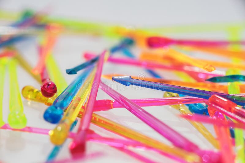 Variety of Cocktail Sticks on White Background Stock Image - Image of ...
