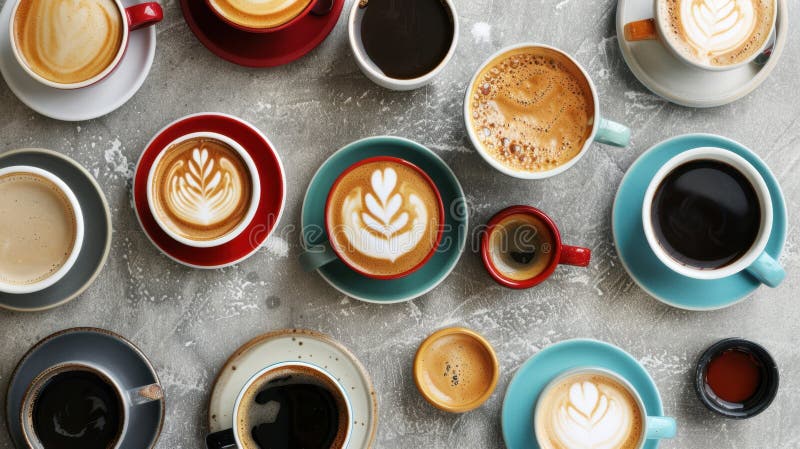 The Variety of Coffee Cups. AI Generated Stock Image - Image of morning ...