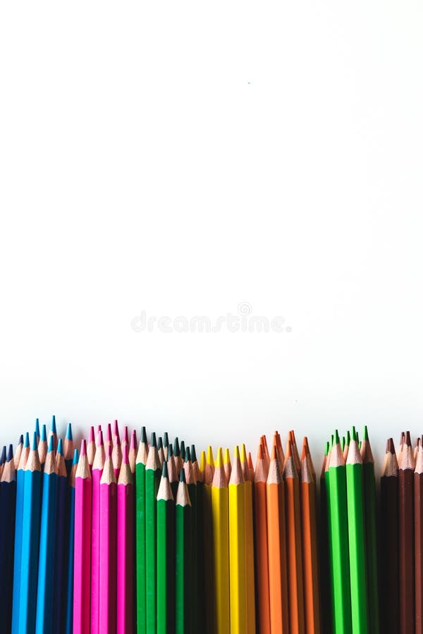 Variety of color pencils stock image. Image of green - 203393385