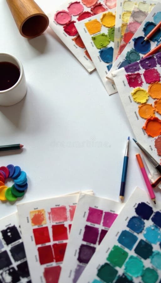 Variety of Color Samples Design Tools Neatly Arranged, Aesthetic, Tools ...