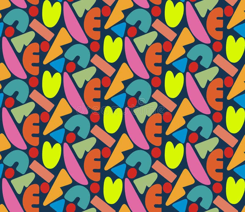 A Variety of Colored Abstract Shapes Simple Pattern. Stock Vector ...