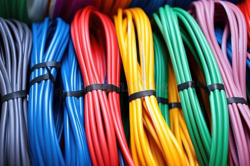 Variety of Colored Lan Cables with Connectors Shown Stock Photo - Image ...