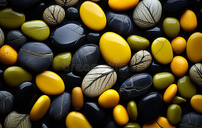 Variety of Colored Pebbles. Variety of Colorful Stones Stock Photo ...