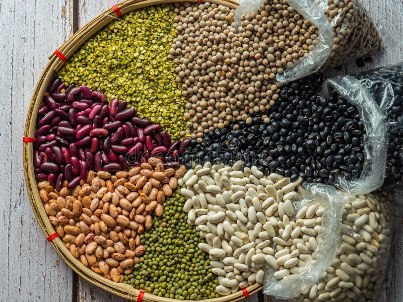 Variety of Colorful Beans and Legumes Arranged on a Platter Stock Image ...