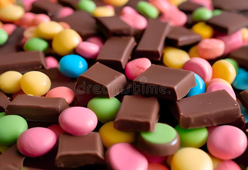Assorted Colorful Chocolate Candies in Various Shapes.AI Generated ...