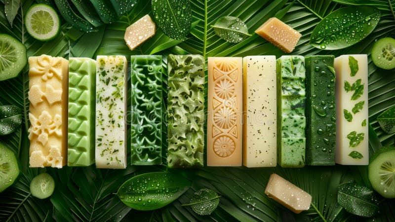 A Variety of Colorful and Differently Shaped Soaps Arranged on a Table ...