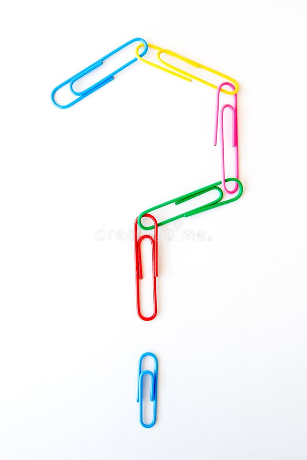 Variety Colorful Paper Clips Question Mark Shape Stock Photos - Free ...