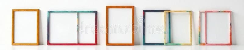 Variety of Colorful Photo Frames Against a White Wall, Pattern, Vibrant ...