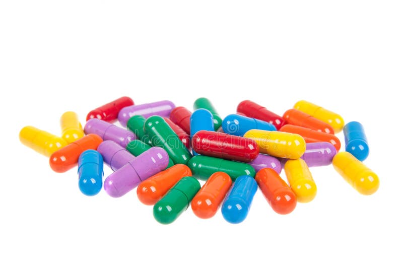 Variety of Colorful Pills Isolated Stock Image - Image of pharmacy ...