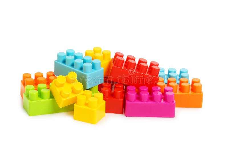 Plastic Toy Blocks Isolated Stock Photo - Image of shape, leisure ...