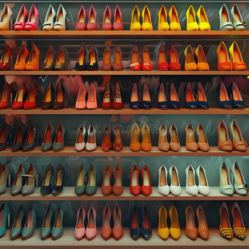 Variety Colorful Shoes Display Glass Case Stock Photos - Free & Royalty ...
