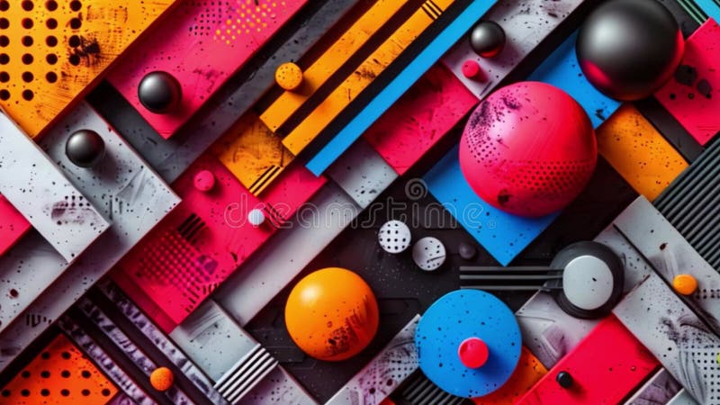 Variety of Coloured Objects Displayed on Wall Stock Video - Video of ...