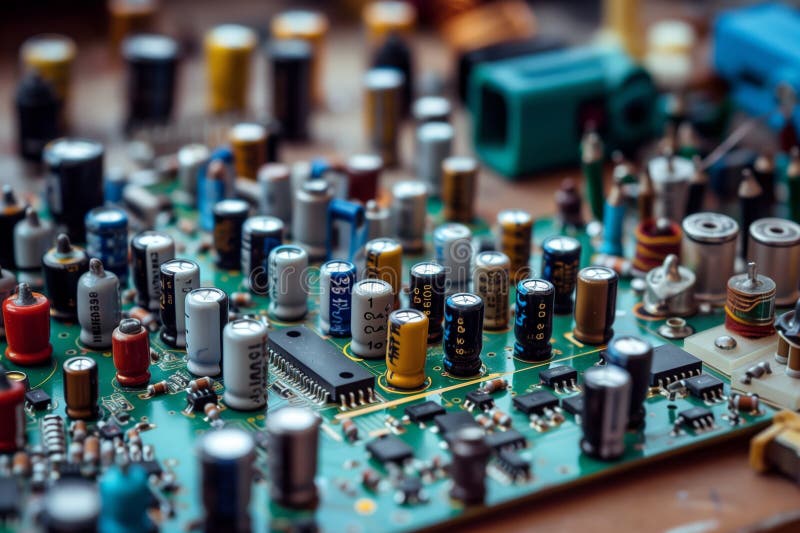 Variety of Components on a Circuit Board Stock Image - Image of ...