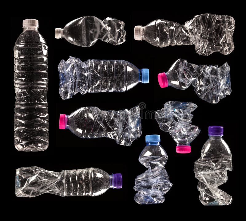 Variety of Compressed Plastic Bottles Stock Photo - Image of graphic ...