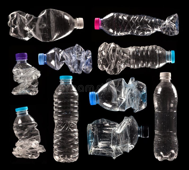 Variety of Compressed Plastic Bottles Stock Photo - Image of graphic ...