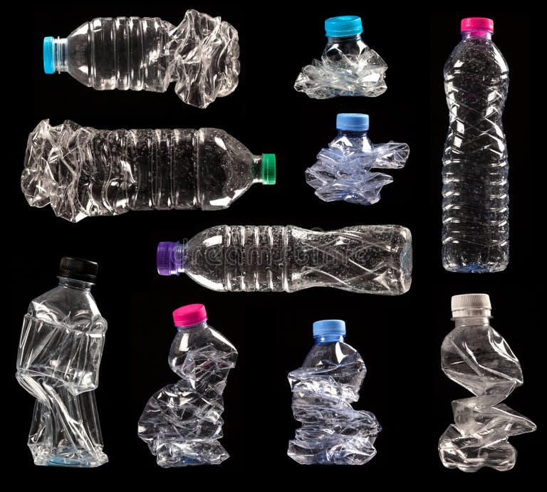 Variety of Compressed Plastic Bottles Stock Image - Image of bottle ...