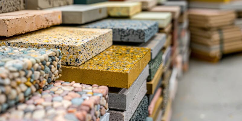 Variety of Concrete Samples on Display. Generative Ai Stock ...