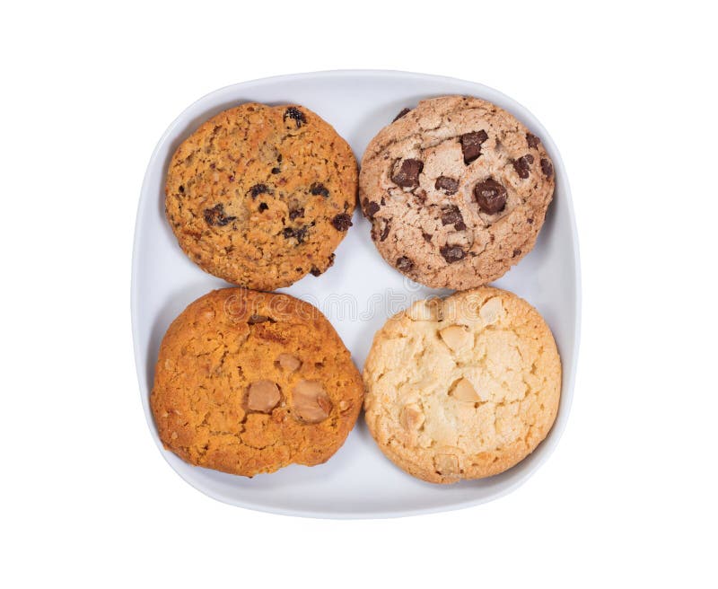 Variety of Cookies Isolated on White Background Stock Image - Image of ...