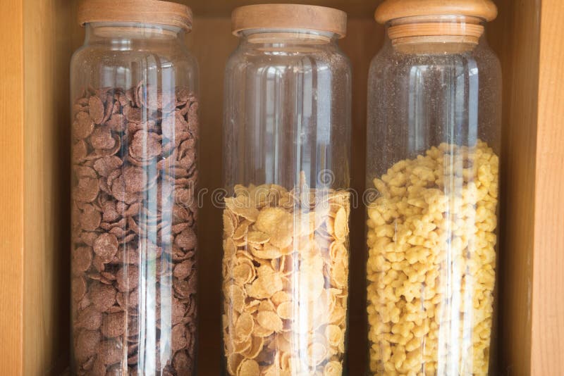 Variety of Corn Flakes in Glass Ready for Breakfast Stock Image - Image ...