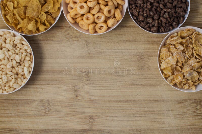 Variety of corn flakes stock image. Image of corn, morning - 64781323