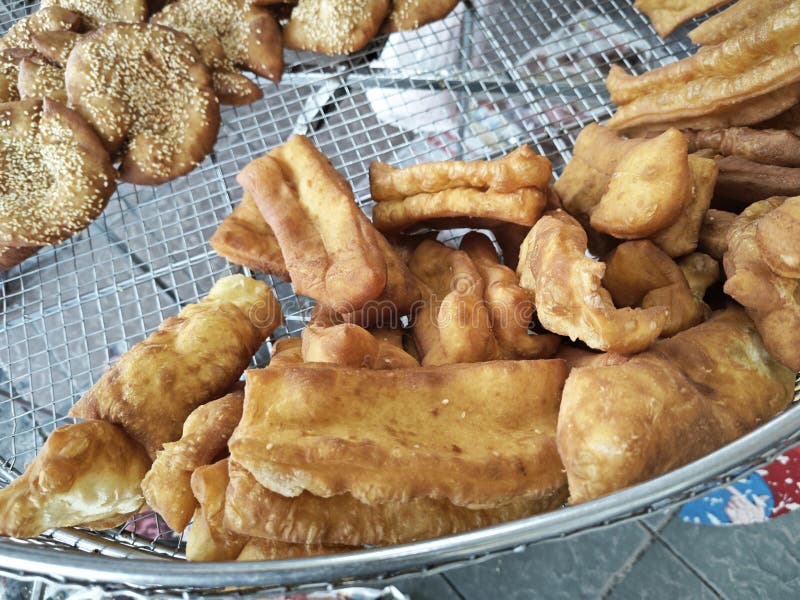 Variety of Deep Fried Chinese Donuts. Stock Photo - Image of golden ...