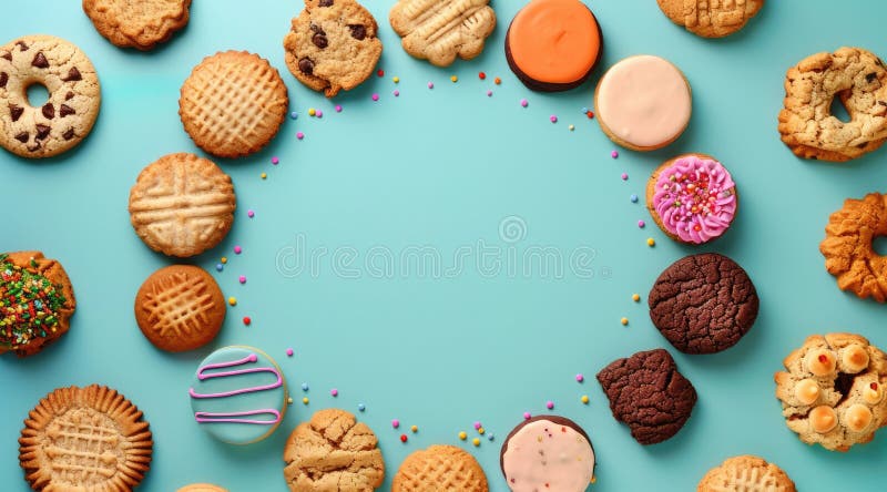 A Variety of Delicious Biscuits. Cookie Poster Design Stock ...
