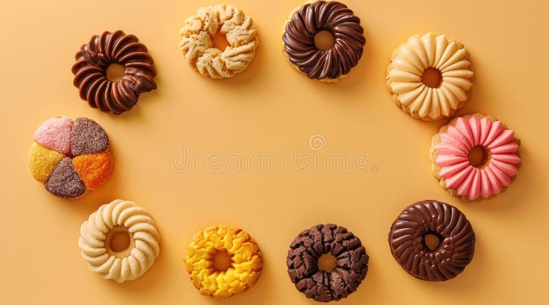 A Variety of Delicious Biscuits. Cookie Poster Design Stock ...