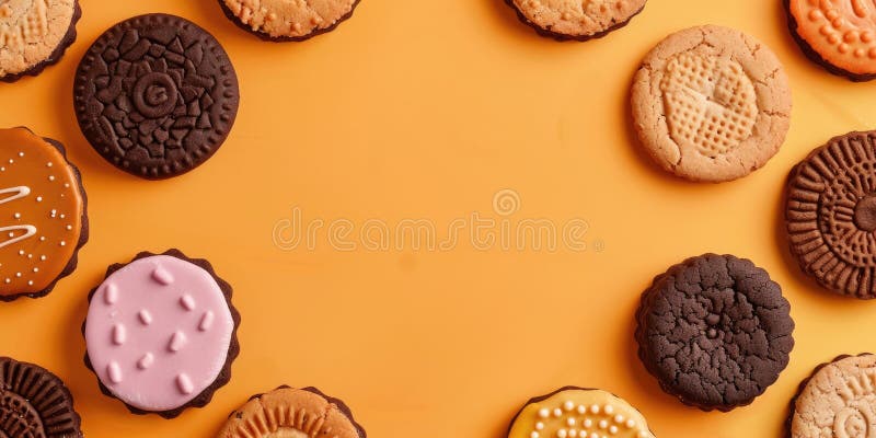 A Variety of Delicious Biscuits. Cookie Poster Design Stock ...