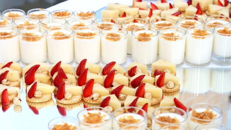 Variety of Dessert on the Table in a Cafe Stock Image - Image of fruit ...