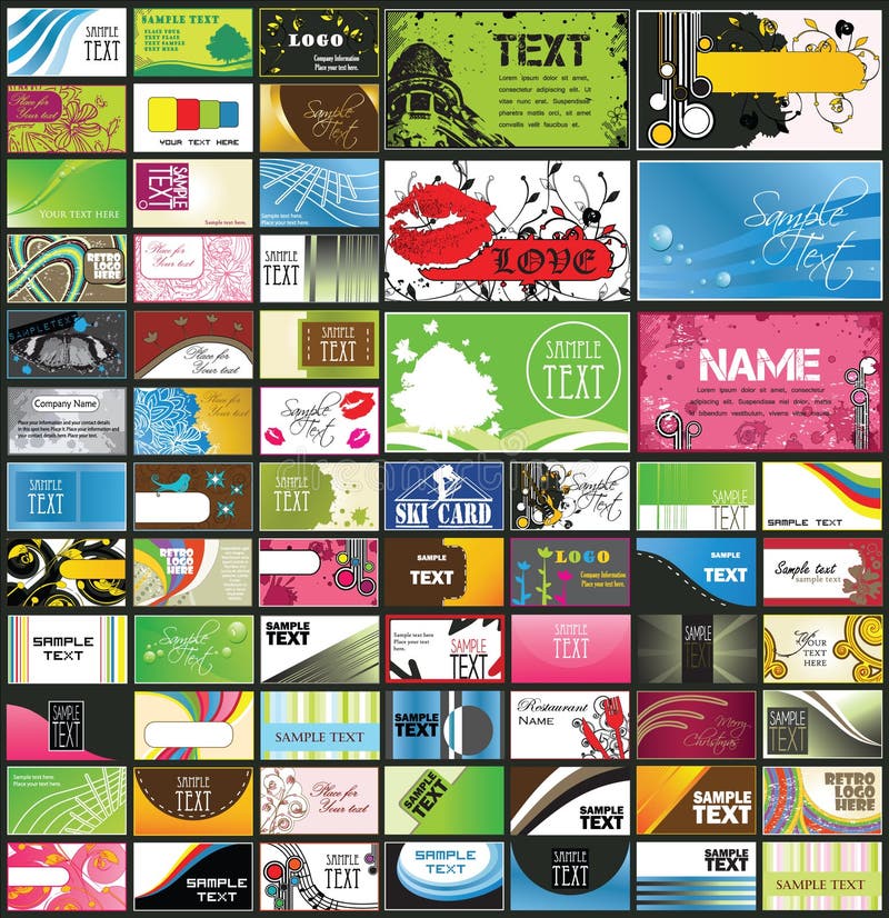 Variety of Detailed Business Cards Stock Vector - Illustration of frame ...