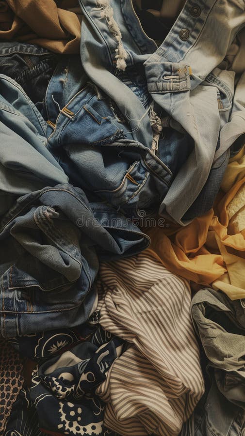 A Variety of Different Colored Clothes Piled on Top of Each Other ...