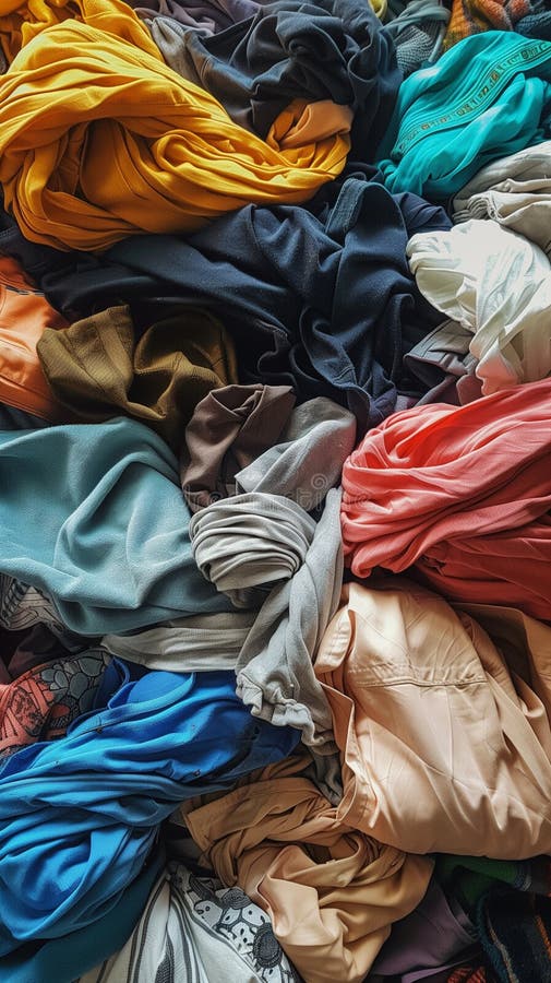 A Variety of Different Colored Clothes Piled on Top of Each Other ...