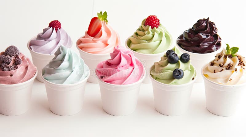 A Variety of Different Colored Ice Cream Flavors Stock Illustration ...