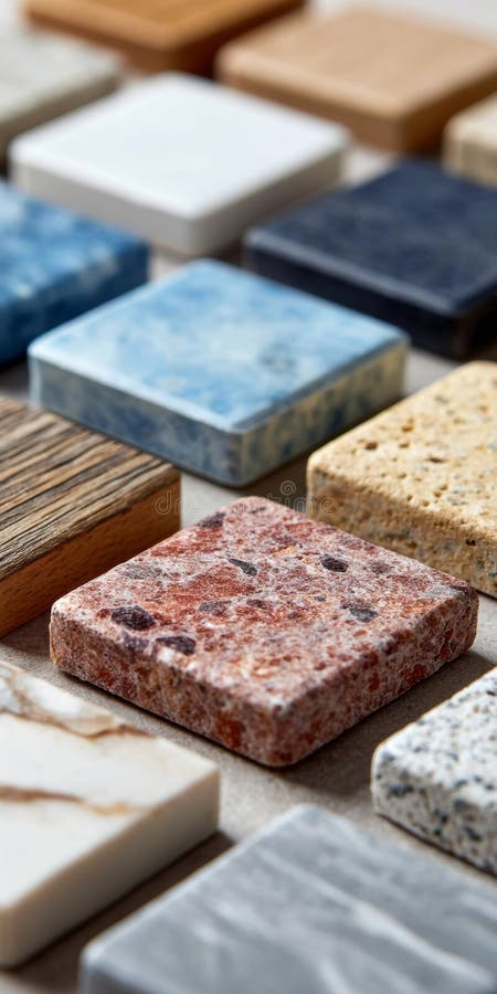 A Variety of Different Colored Tiles on a Table Stock Image - Image of ...