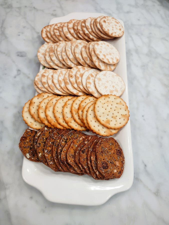 A Variety of Different Crackers Stock Image - Image of crackers, baking ...