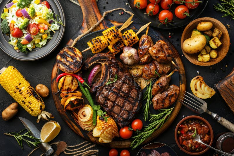 A Variety of Different Food Items are Displayed on a Table, Creating a ...