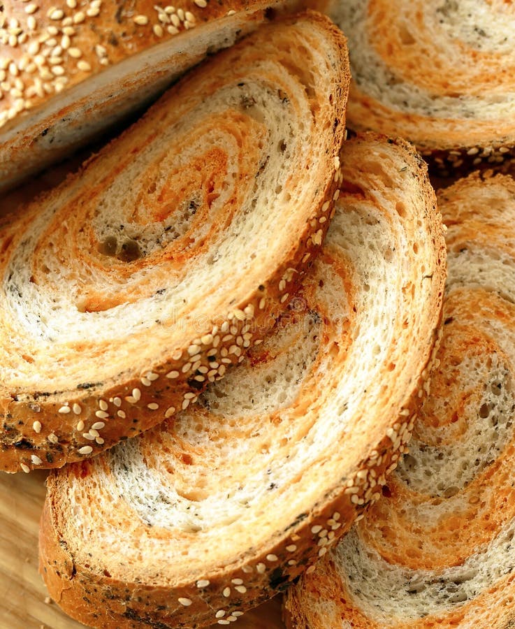 Variety of Different Fresh Bread. Sliced Loaf of Bread Stock Image ...